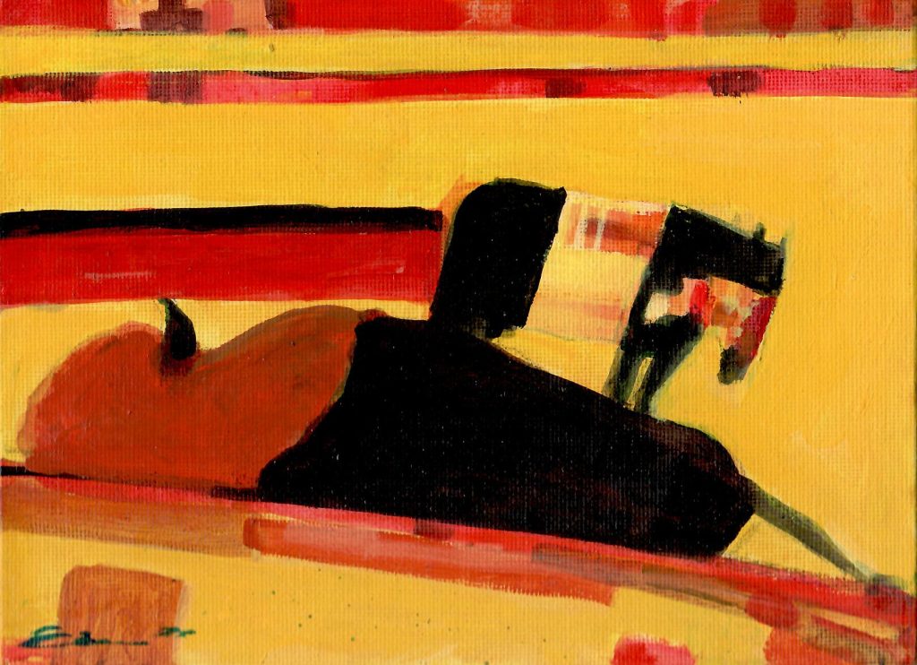 “Watching Closely” by Linus Woods acrylic on 6″ x 8″ board, unframed ...