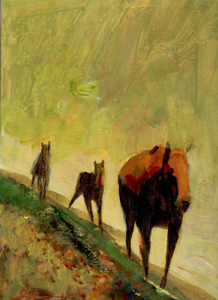 “Down the Path” by Linus Woods acrylic on 12″ x 9″ canvas art board ...