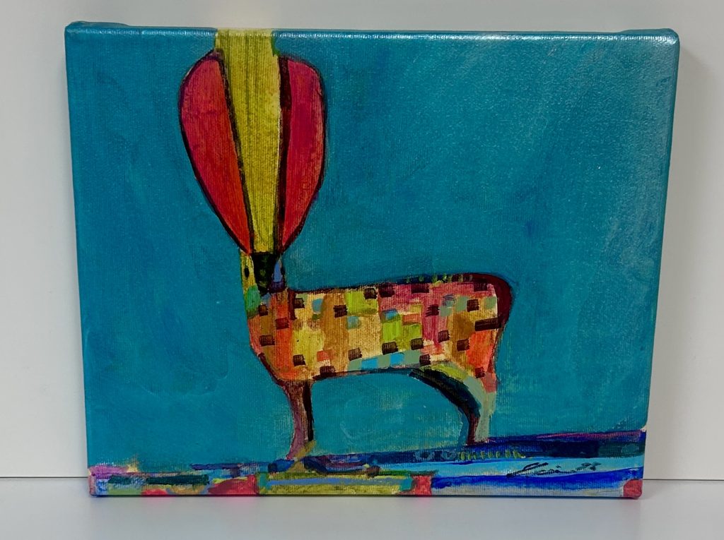 “Bionic Ears” by Linus Woods acrylic on canvas 8″x 10″ stretched on ...