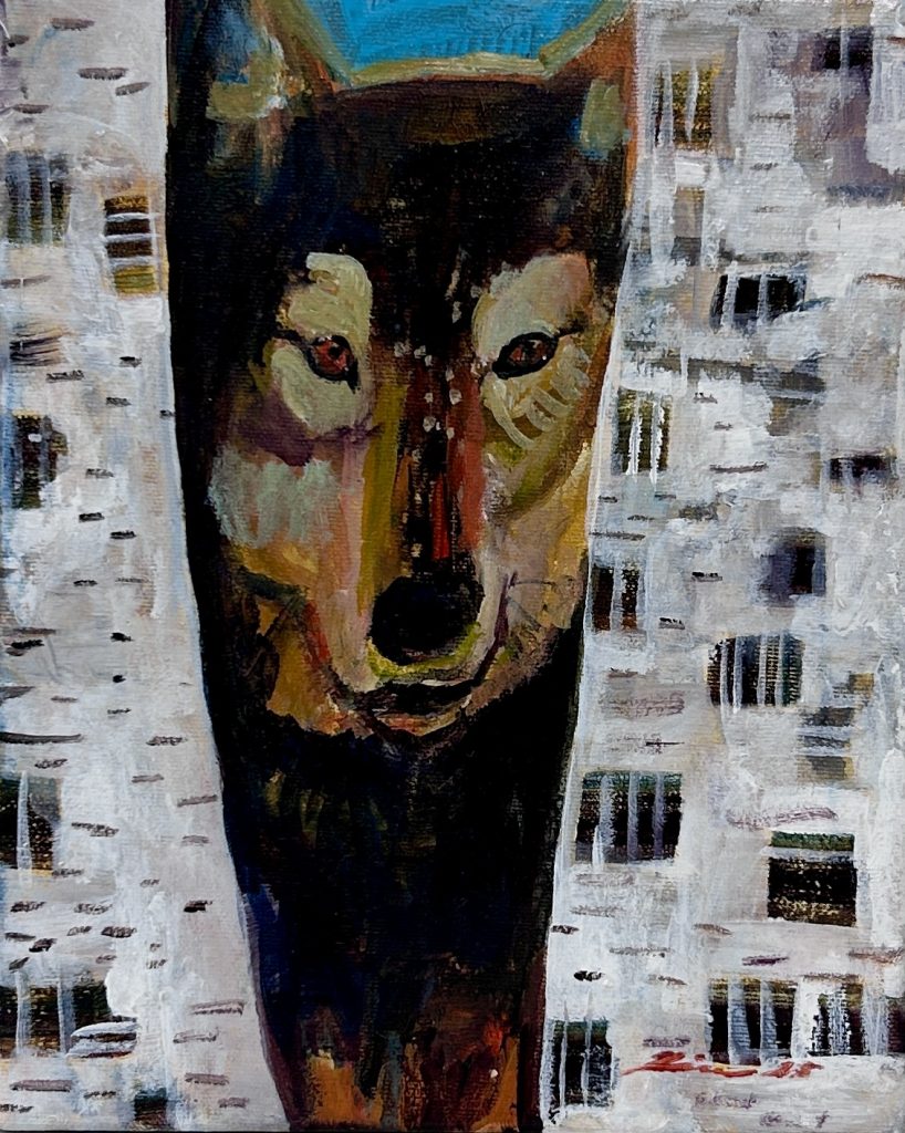 “Shilo” by Linus Woods acrylic on canvas 8″x 10″ stretched on wood ...