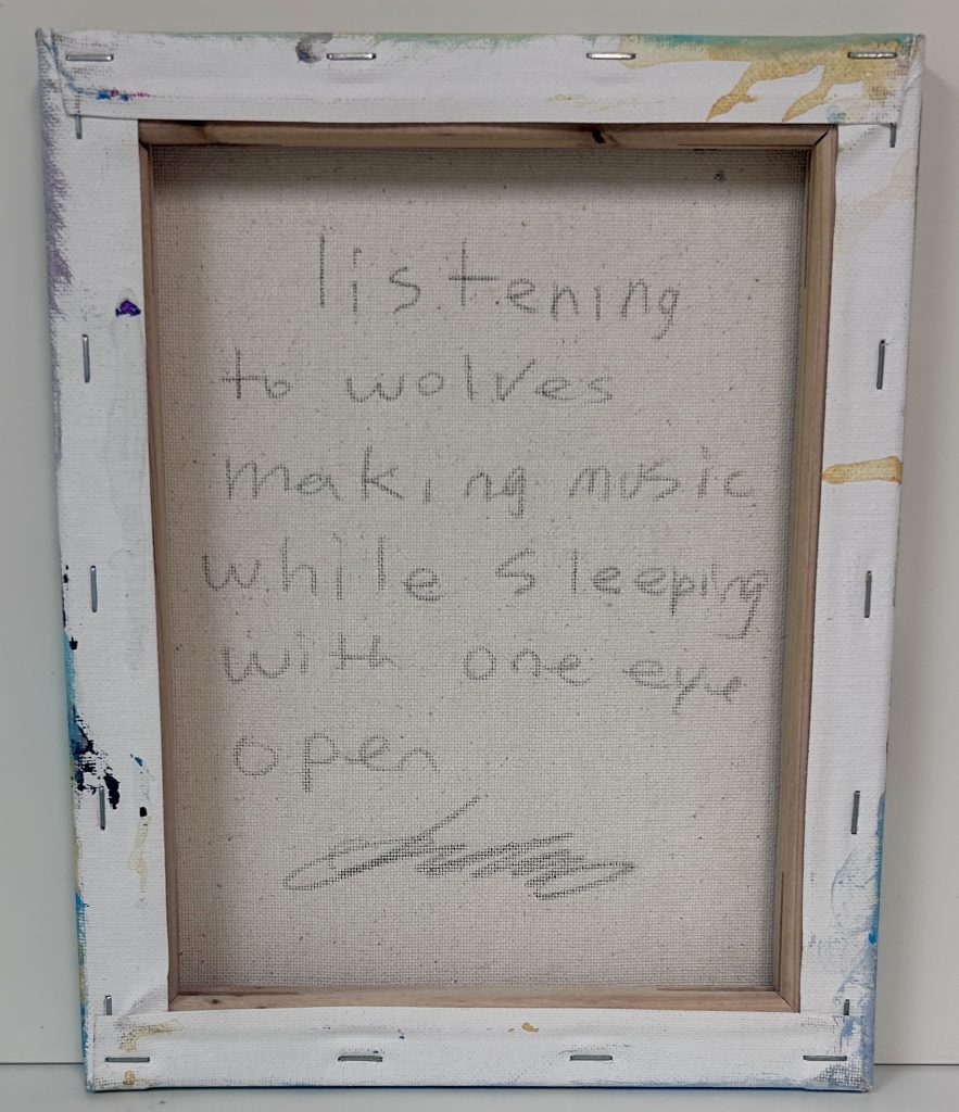 “Elk Sleeping with One Eye Open” by Linus Woods acrylic on canvas 8″x ...